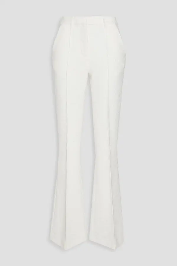 Rebecca Vallance Claire Bouclé-tweed Flared Pants