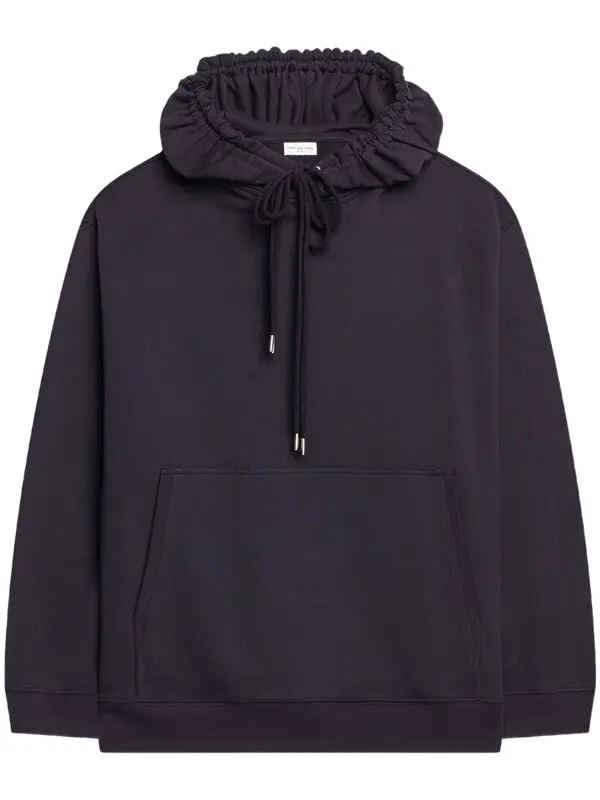 Dries Van Noten Cotton Hoodie With Drawstring - Blue