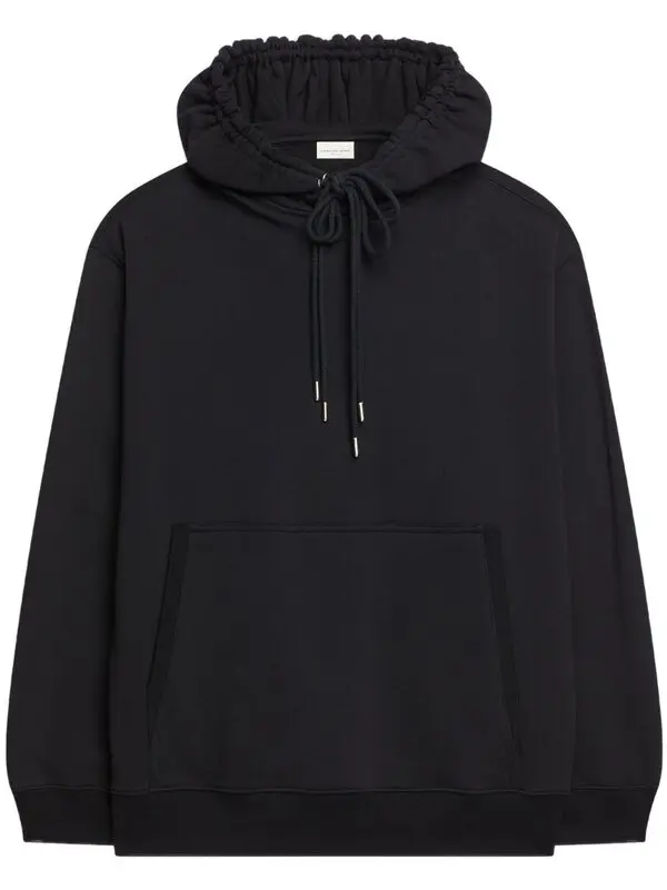 Dries Van Noten Drawstring Cotton Hoodie - Black
