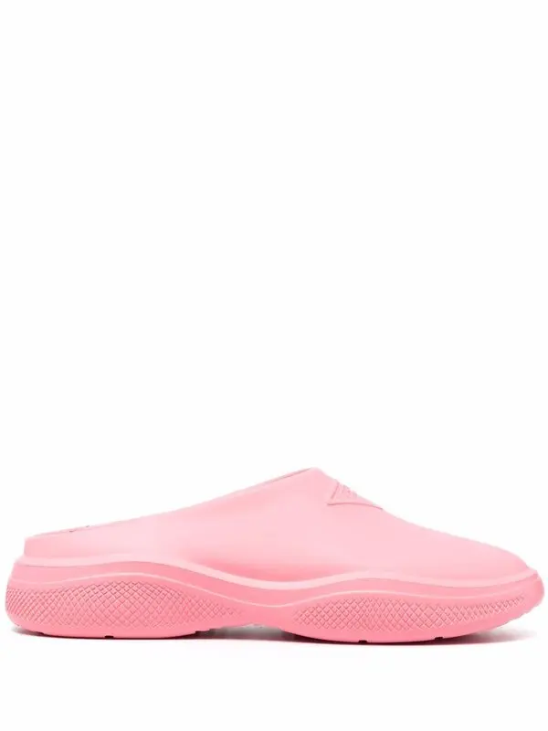 Prada Mellow Logo Mules - Pink