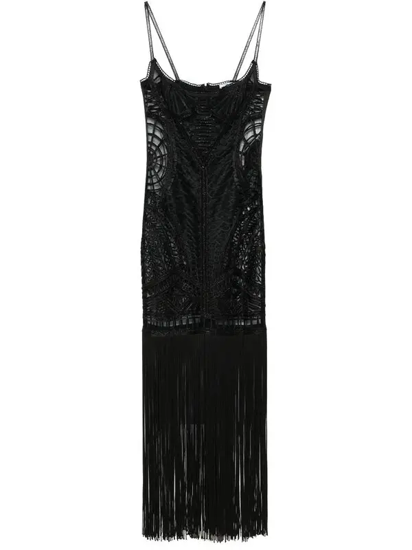 Attico Embroidered Midi Dress