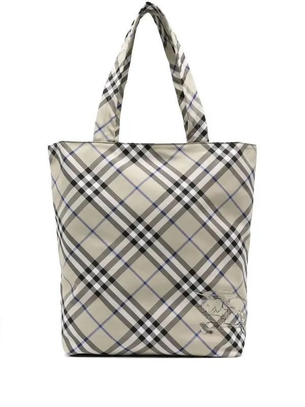Burberry Equestrian Knight Embroidered Tote Bag - Neutrals