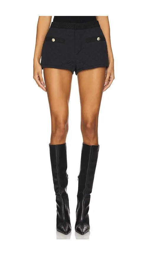 Steve Madden Cordelia Quilted Shorts - Black Onyx