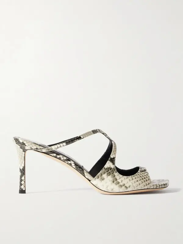 JIMMY CHOO Anise 75 Snake-effect Leather Sandals