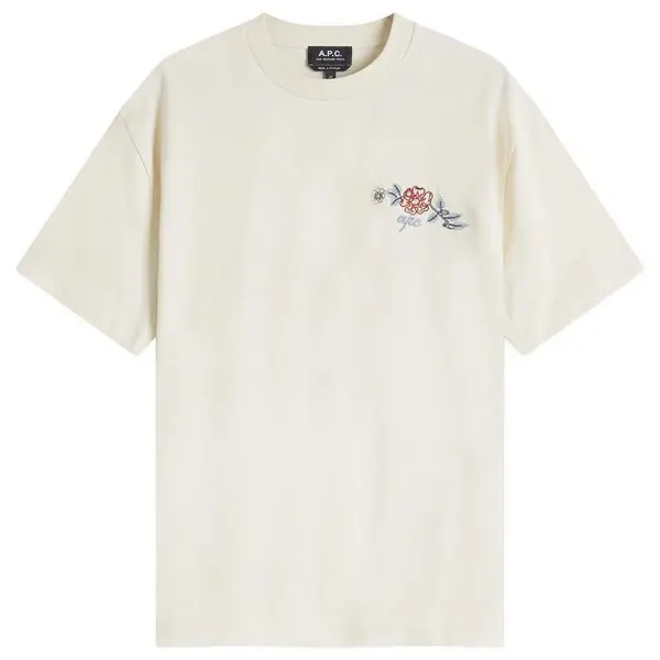 A.p.c. Oscar Floral Logo T-shirt - Ecru