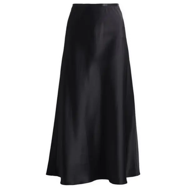Max Mara Carnet Silk Midi Skirt - Black