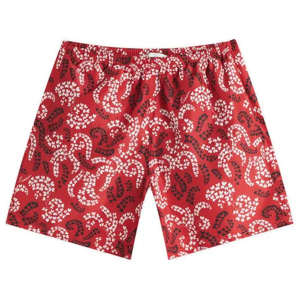 LANVIN Rateau Print Swim Shorts - Carmine Red