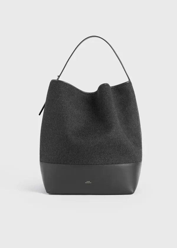 TOTÊME Belted Doublé Tote - Grey Melange