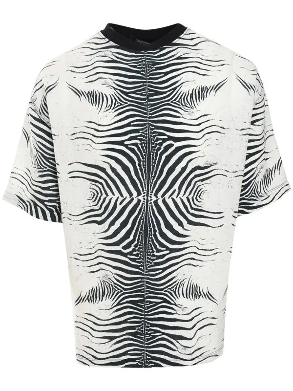 Roberto Cavalli Zebra-print T-shirt - White
