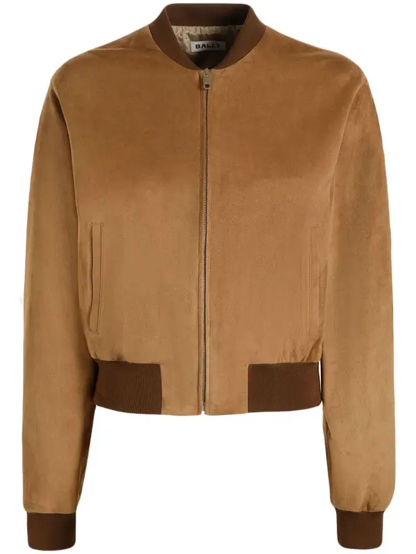 Bally Zip-fastened Suede Bomber Jacket - Brown