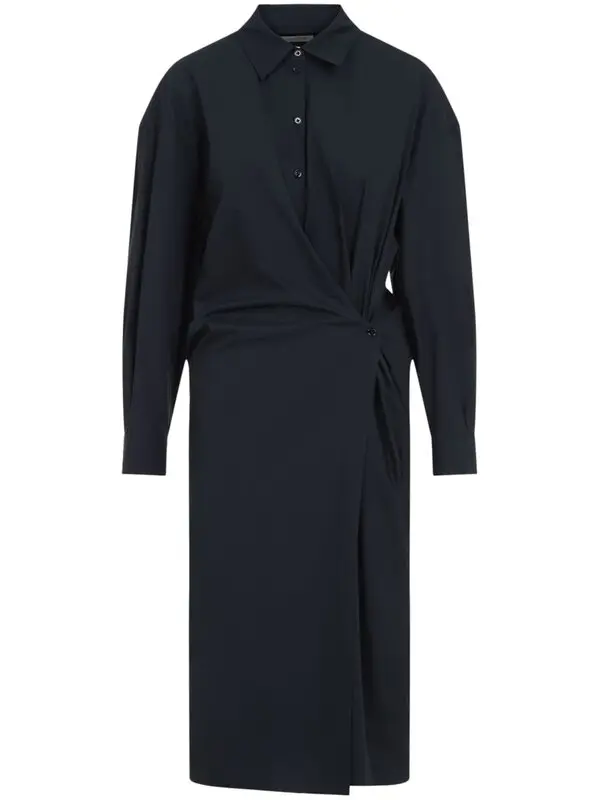 LEMAIRE Draped Midi Dress - Black