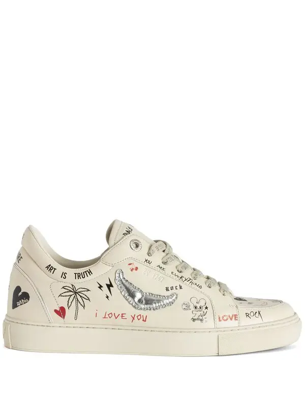 Zadig&Voltaire Fly On Love Tag Sneakers - Neutrals