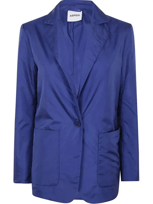 Aspesi Patch-pocket Single-breasted Blazer - Blue
