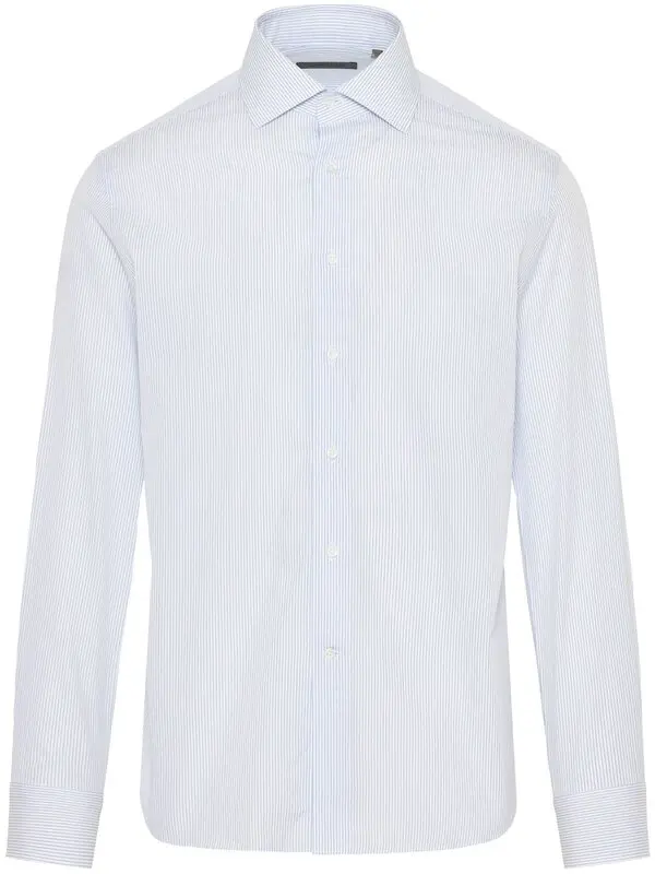 Corneliani Striped Button-up Shirt - Blue