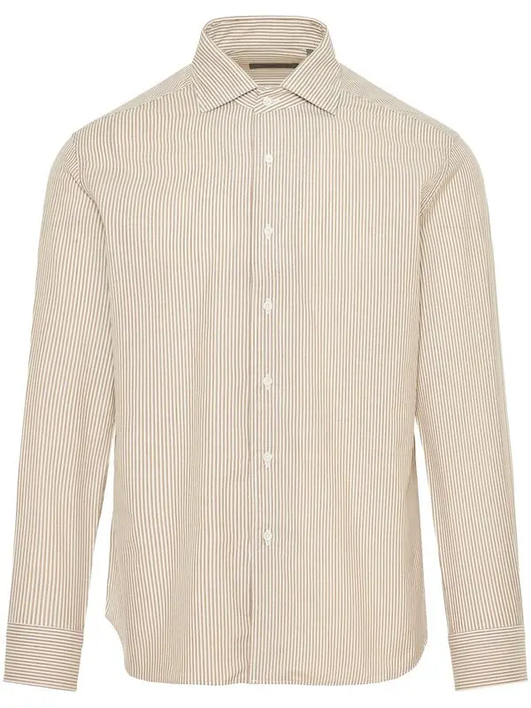 Corneliani Striped Button-up Shirt - Neutrals