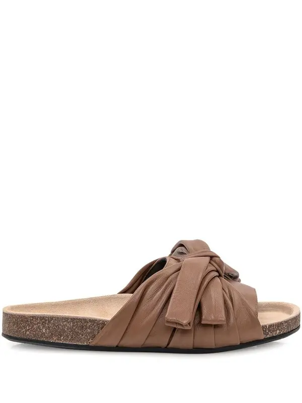 JW Anderson Bow Flat Sandals - Brown