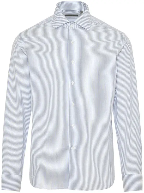 Corneliani Striped Poplin Shirt - Blue