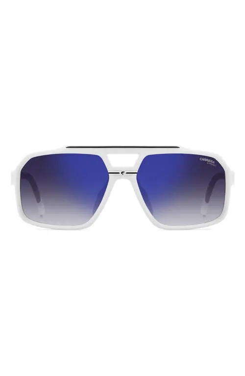 Carrera Eyewear 61mm Gradient Square Sunglasses - Matte White/ Grey Sp Sh