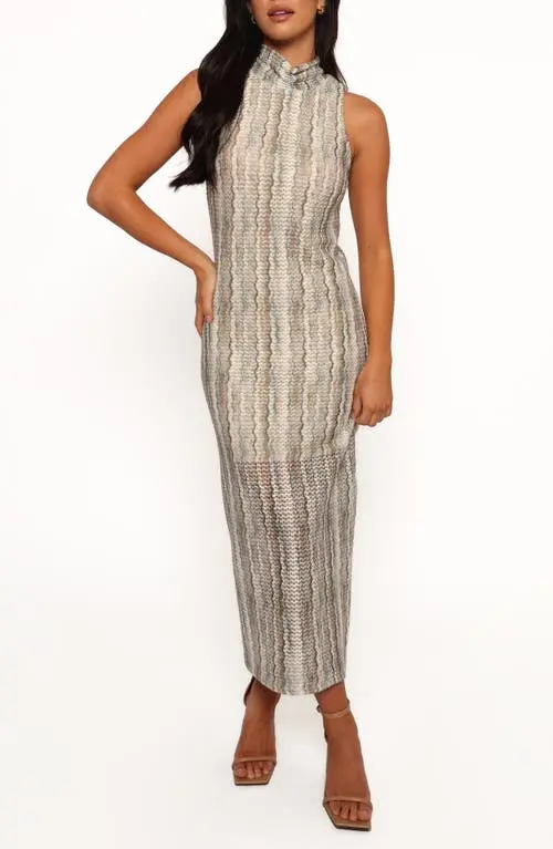 PETAL & PUP Gabie Mock Neck Midi Dress