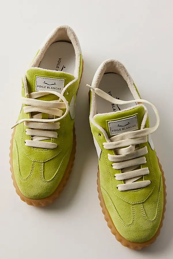 VOILE BLANCHE Ines Suede Sneakers - Lime/white