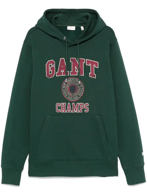 Gant Logo-print Hoodie - Green