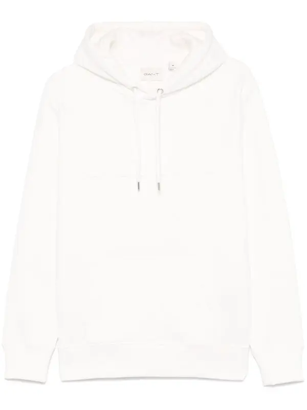 Gant Embossed-logo Hoodie - White