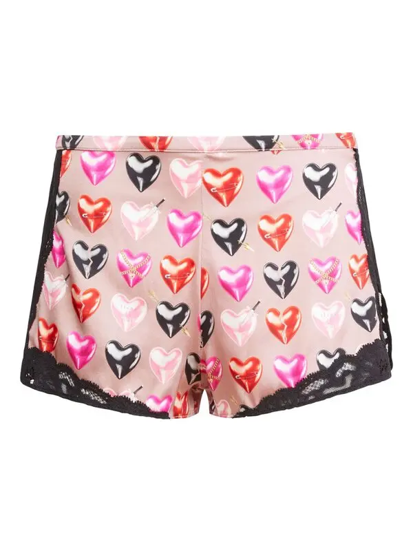 Fleur Du Mal Charlotte Lace Tap Shorts - Pink