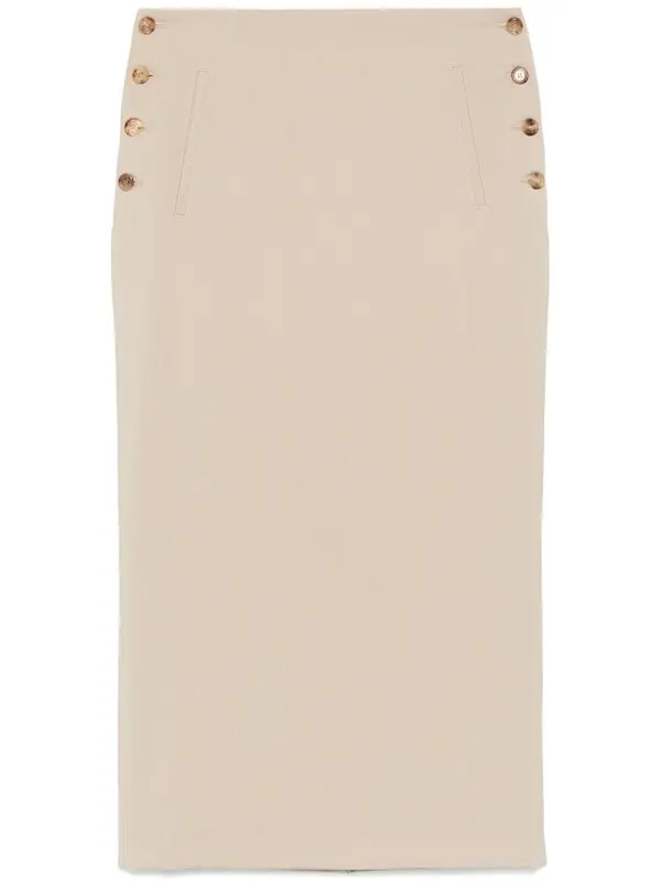 Moschino Virgin-wool Midi Skirt - Neutrals