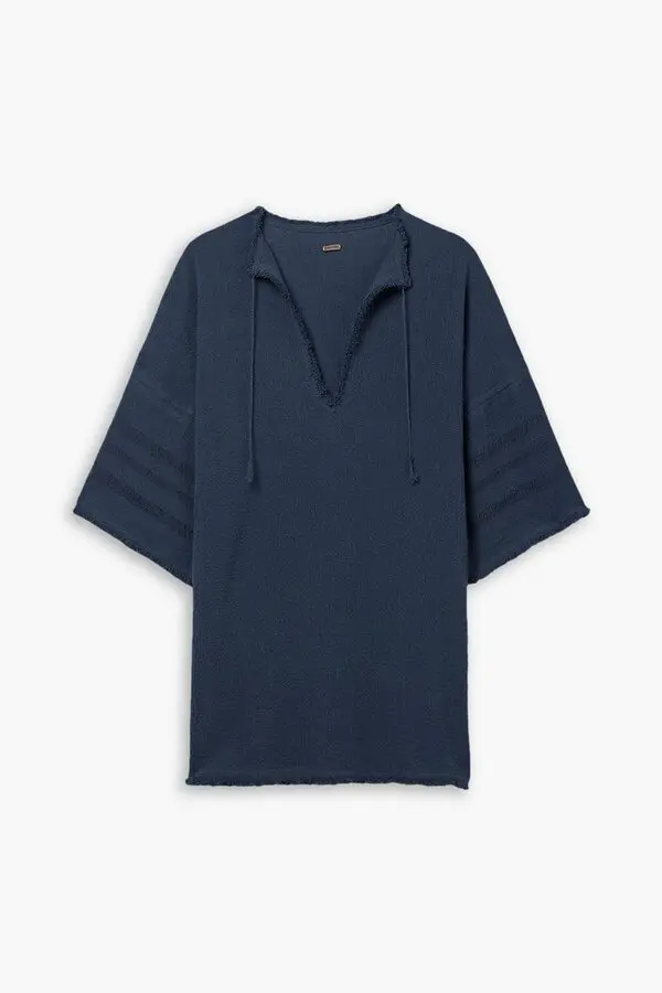 Caravana Ekab Oversized Frayed Cotton-gauze Tunic