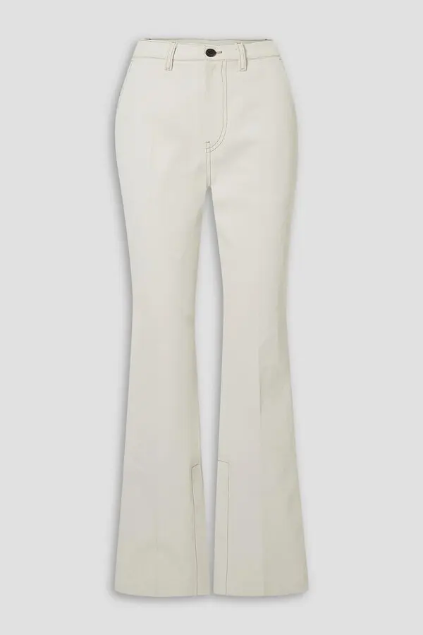 Lvir Topstitched Flared Jeans