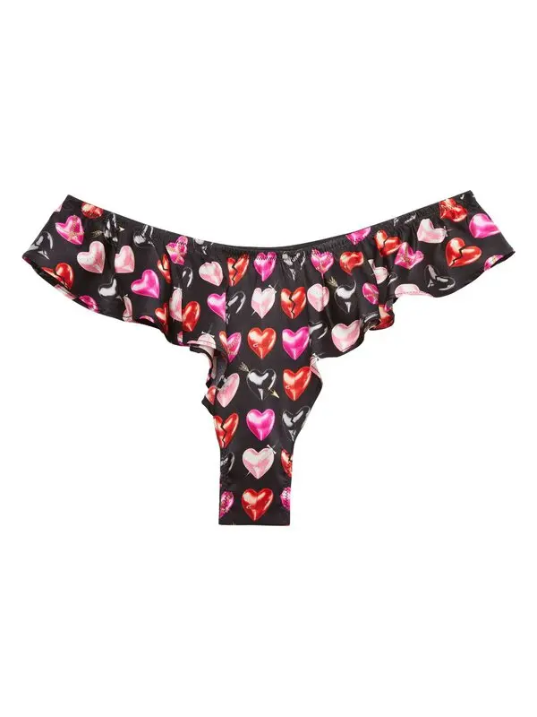 Fleur Du Mal Luxe Flutter Thong - Black