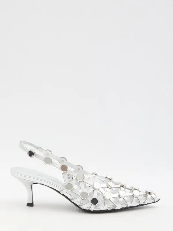 Attico Grid Slingback - Silver