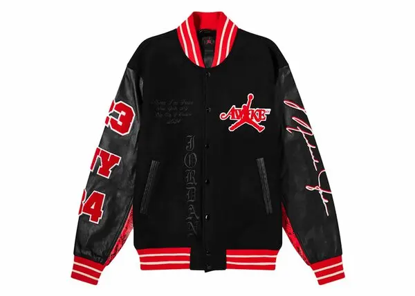 JORDAN X Awake Ny Varsity Jacket - University Red/black