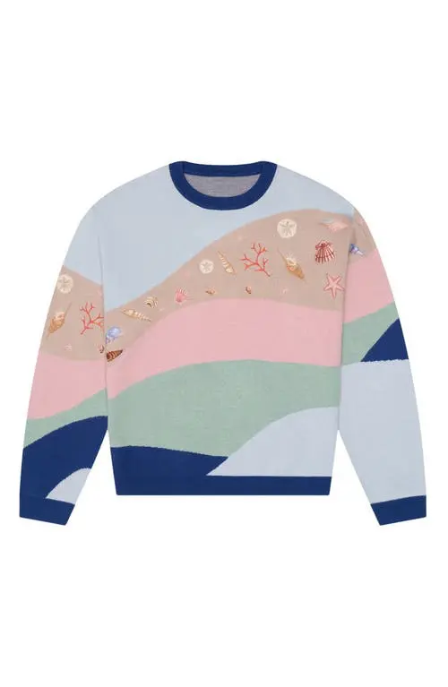 MAVRANS Beach House Jacquard Crewneck Sweater