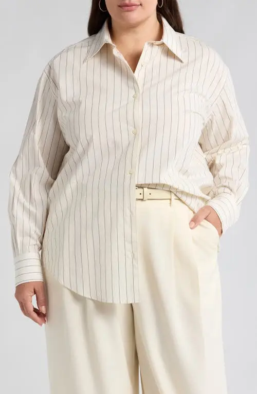 Nordstrom Pinstripe Longline Shirt