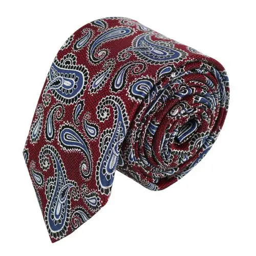 Trafalgar Wharton Wavy Paisley Silk Necktie - Red