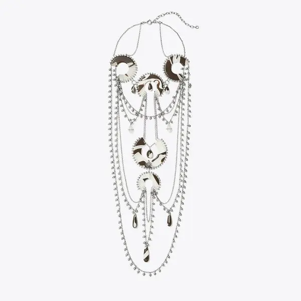 Tory Burch Bead And Resin Collar Necklace