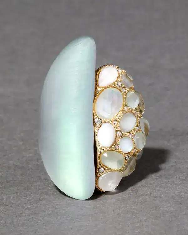 Alexis Bittar Archive Hand Sculpted Lucite With Mother Of Pearl