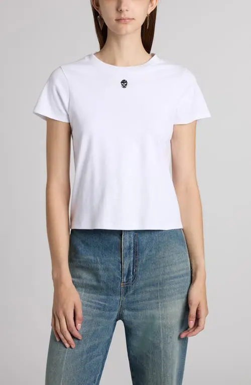 Alexander McQueen Embroidered Skull T-shirt - Optical White