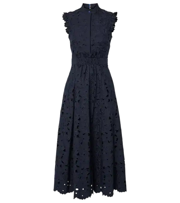 Erdem Lace Midi Dress - Blue | Editorialist