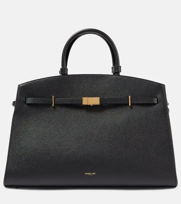 DEMELLIER Hudson Small Leather Tote Bag - Black