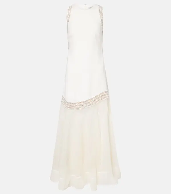 Simkhai Zakaria Mesh-trimmed Maxi Dress