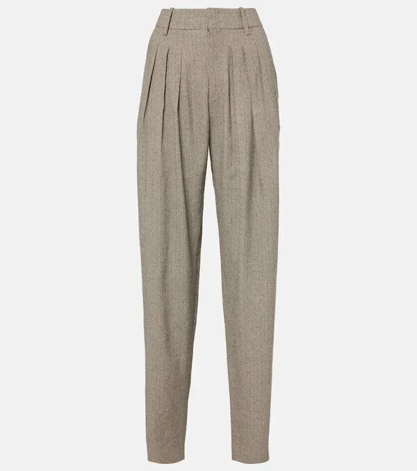 Isabel Marant Iwena Tapered Cotton-blend Pants - Multicoloured