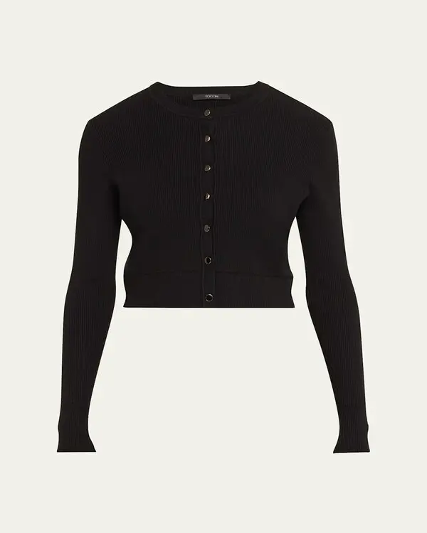 TOCCIN Zoe Classic Cropped Cardigan - Jet