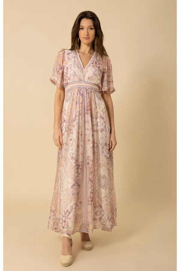 Hale Bob Jaliyah Chiffon Maxi Dress - Brown / Neutral