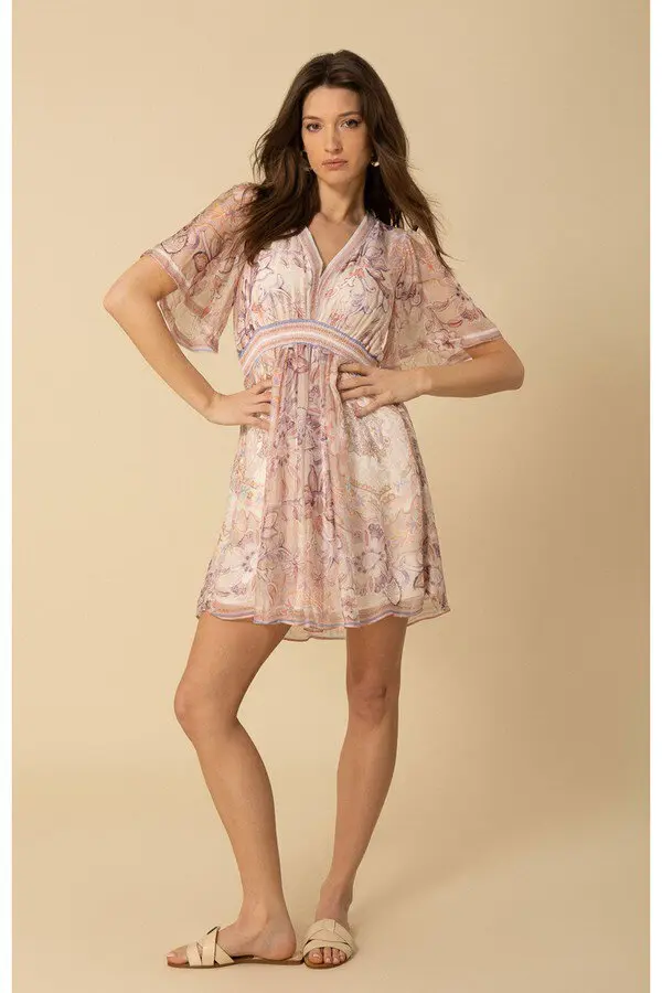 Hale Bob Jaliyah Chiffon Dress - Brown / Neutral