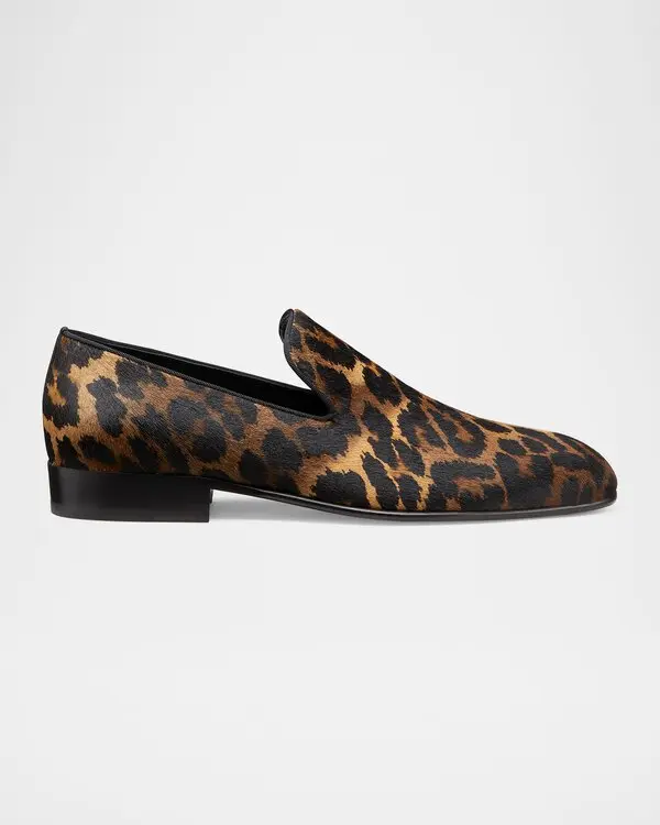 STUART WEITZMAN Leopard-print Calf Hair Loafers - Classic