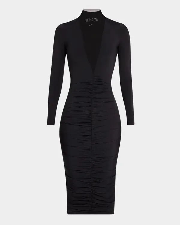 SER.O.YA Priyanka Mesh Panel Midi Dress