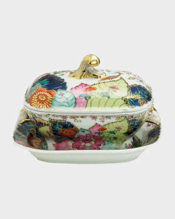 MOTTAHEDEH Tobacco Leaf Small Tureen & Stand