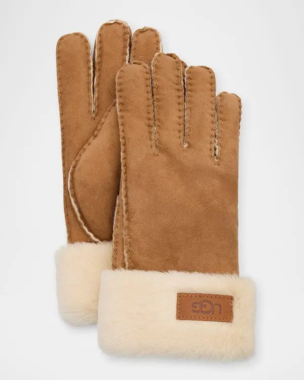 UGG Cuffed Sheepskin Gloves - Chesnut